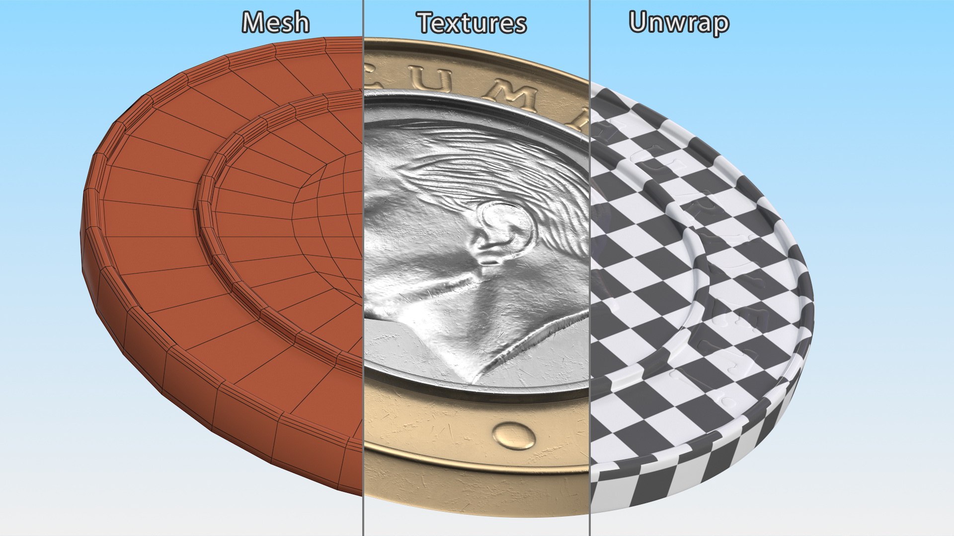 1 Turkish Lira Coin 3D - TurboSquid 1985445