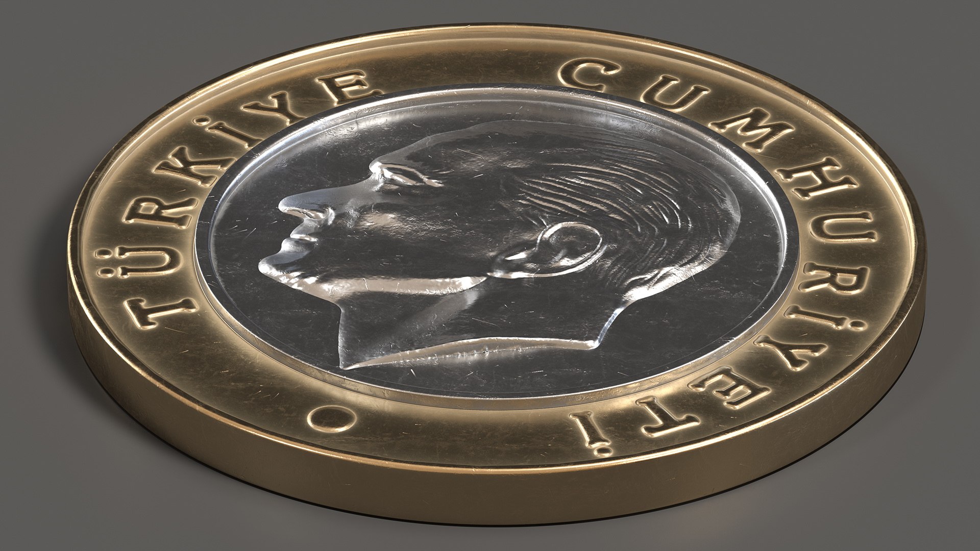 1 Turkish Lira Coin 3D - TurboSquid 1985445