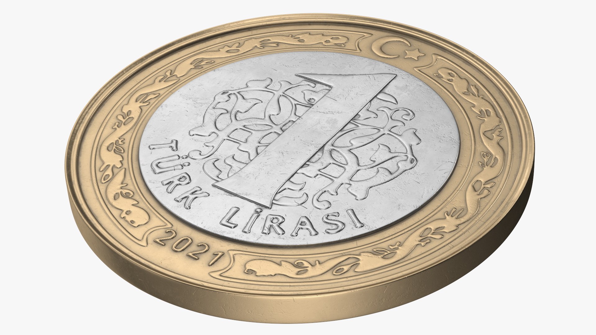 1 Turkish Lira Coin 3D - TurboSquid 1985445