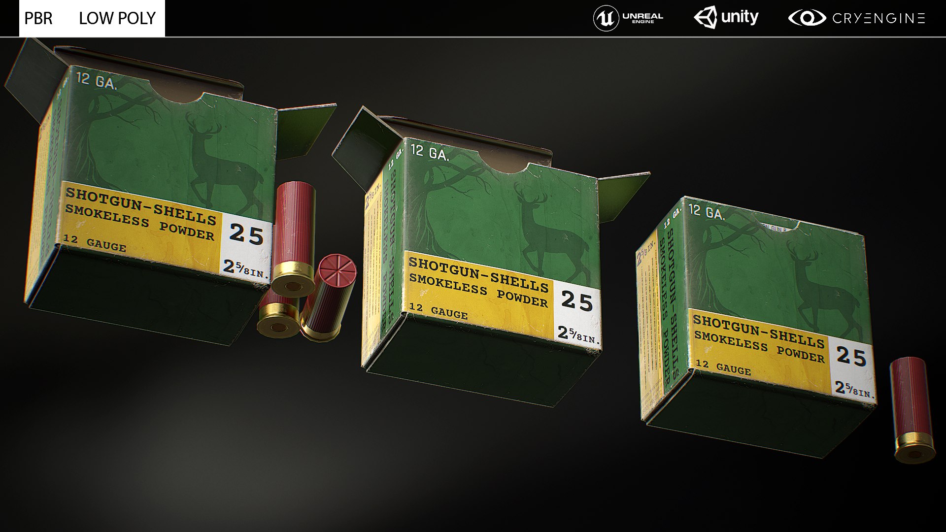 3D Realistic Shotgun Shells Pack - PBR Low Poly - TurboSquid 1768264