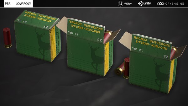 3D Realistic Shotgun Shells Pack - PBR Low Poly - TurboSquid 1768264
