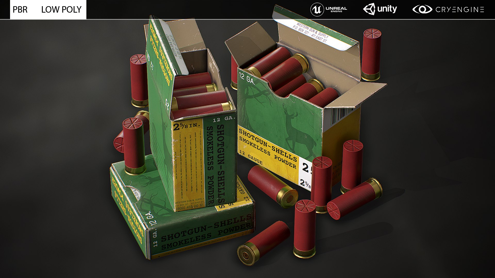 3D Realistic Shotgun Shells Pack - PBR Low Poly - TurboSquid 1768264