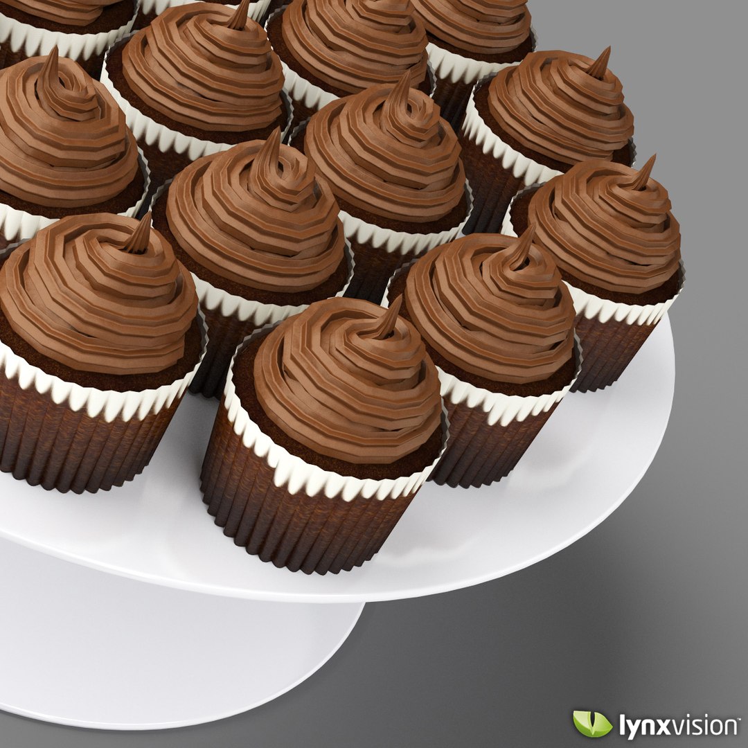 3d Chocolate Cupcakes Model
