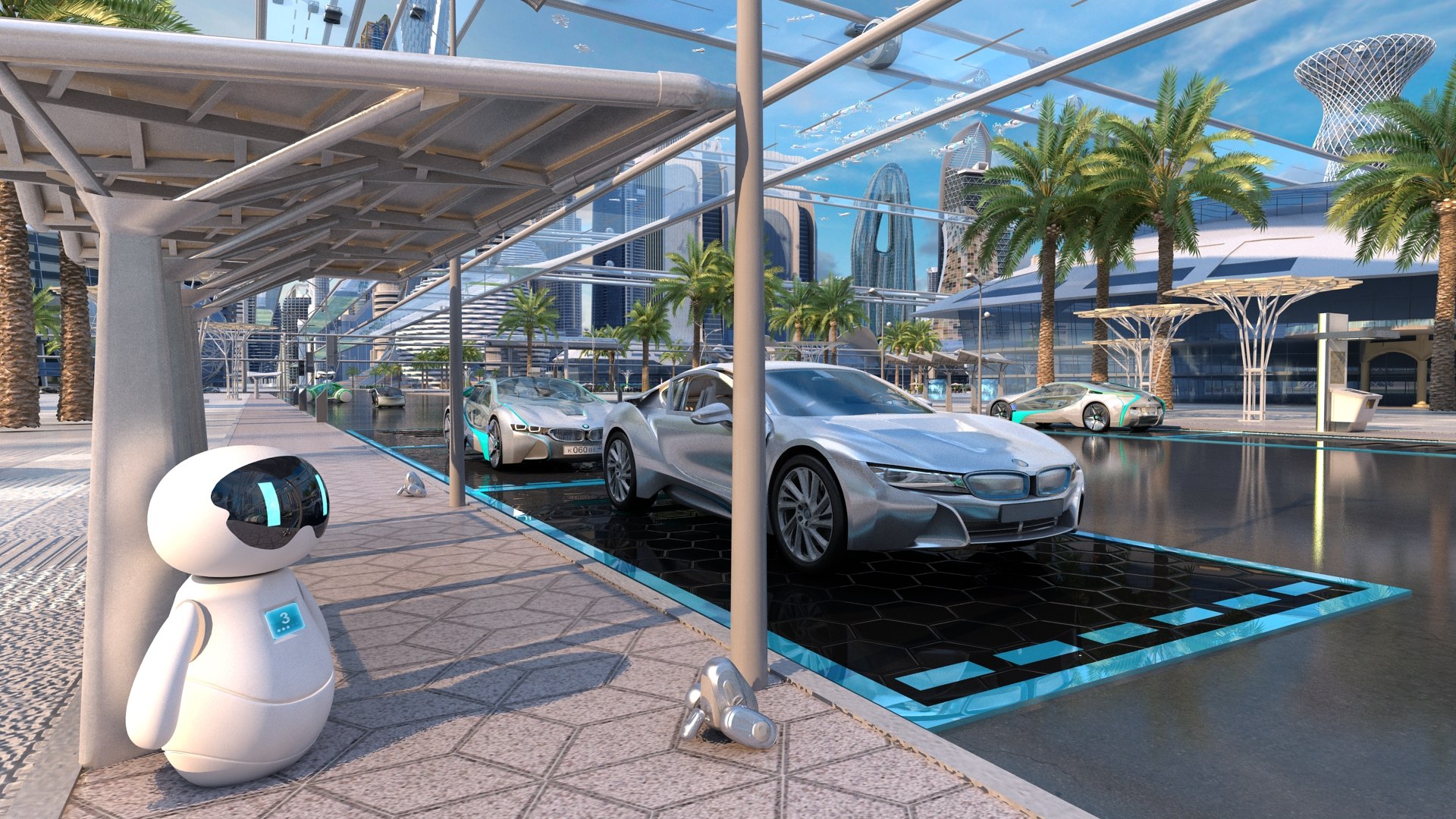 3D futuristic city future parking spacefuturistic city - TurboSquid 2066782