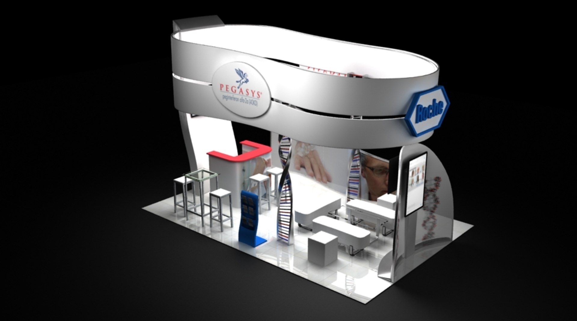 3D Pharmaceutical Stand Dna Theme - TurboSquid 1380268
