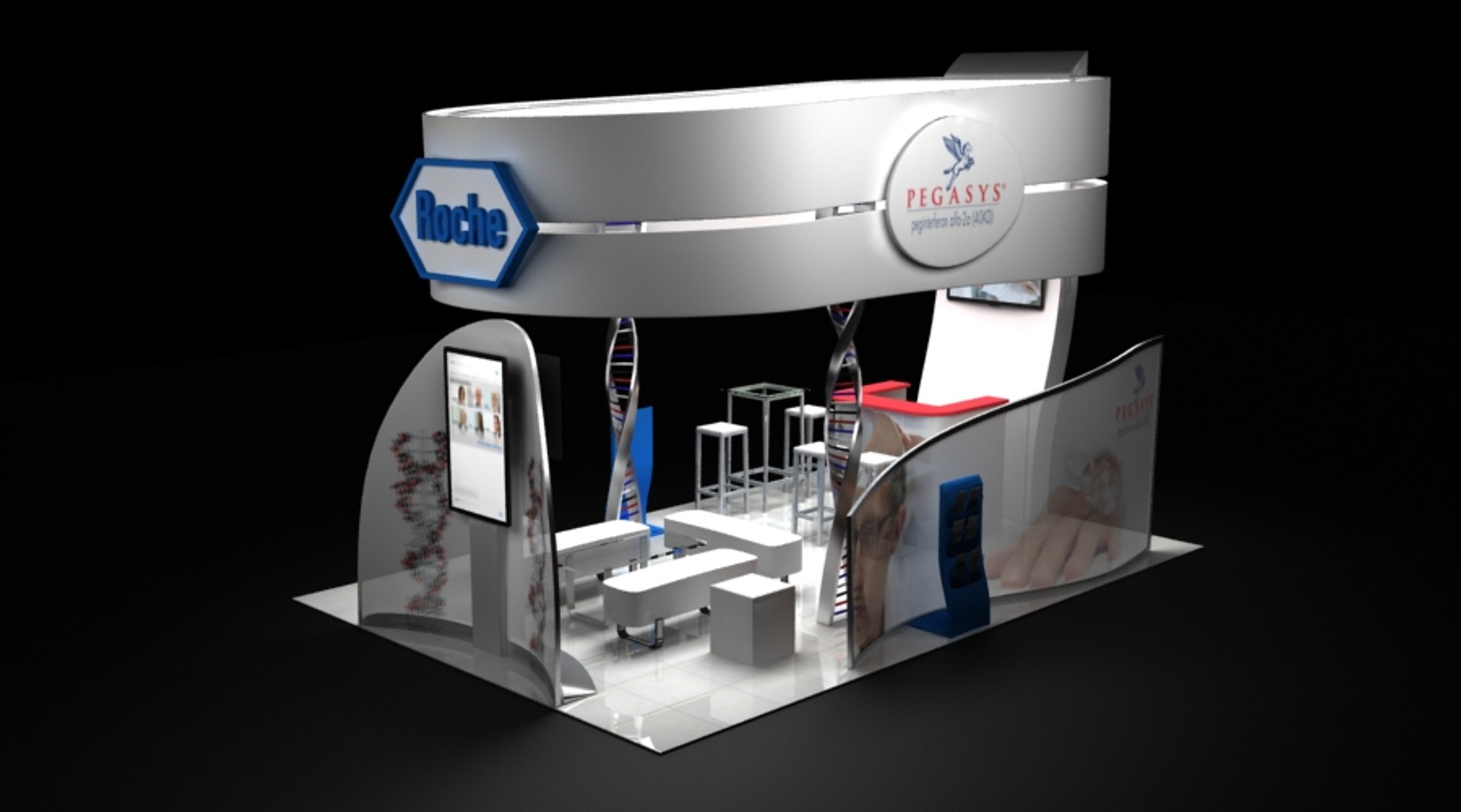 3D Pharmaceutical Stand Dna Theme - TurboSquid 1380268