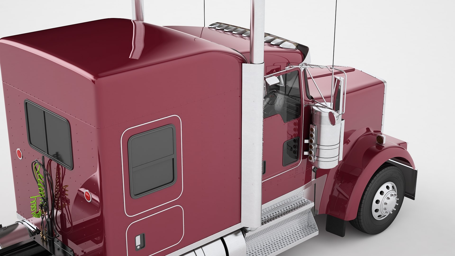 Long Hood Truck Generic 02 model - TurboSquid 1956175