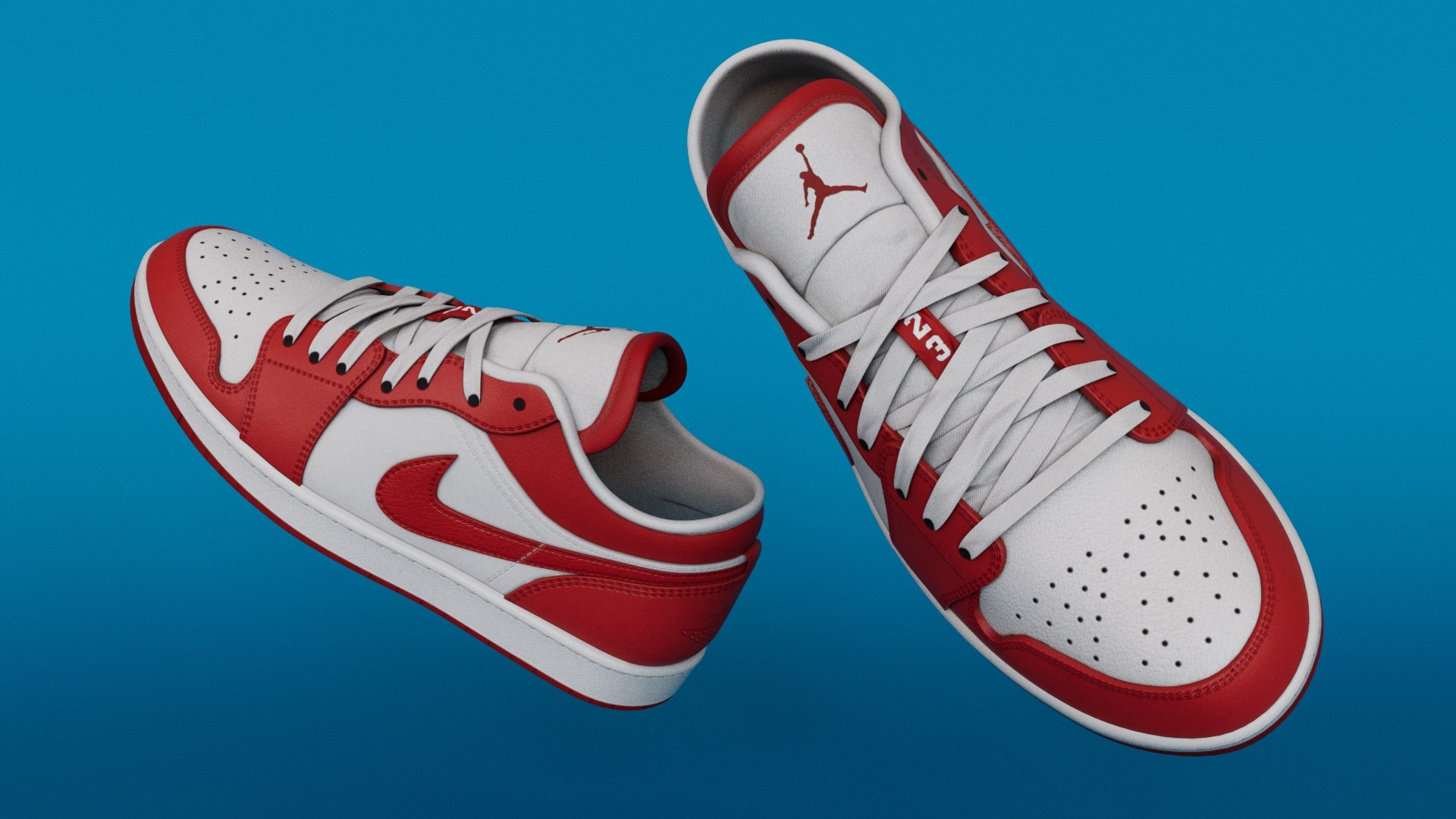 Shoes GymRedWhite Jodan Low Model - TurboSquid 2284787