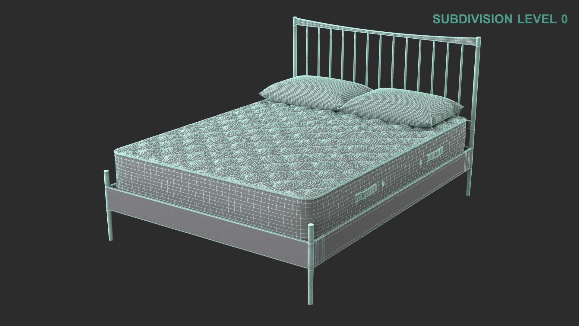 Queen Size Bed Model - TurboSquid 2046667
