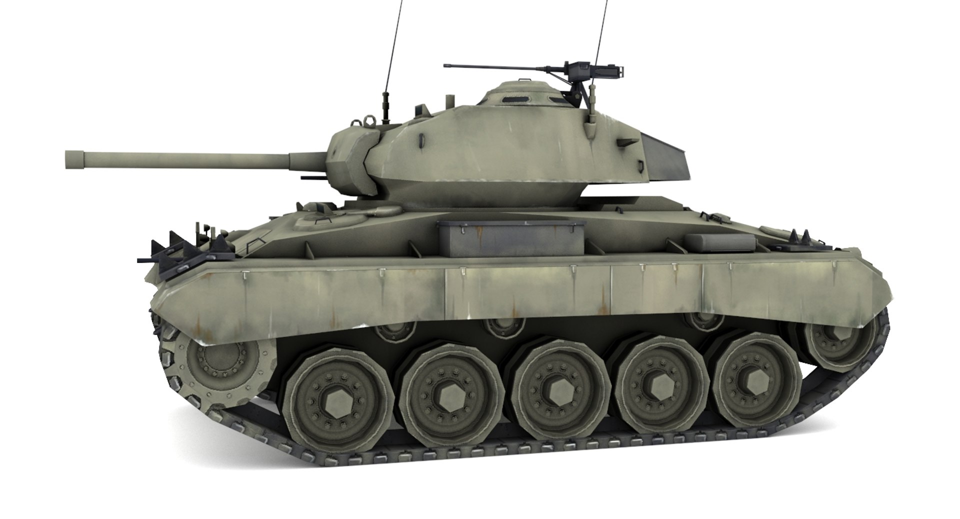 3D M24 Chaffee Light Tank Model - TurboSquid 1183060