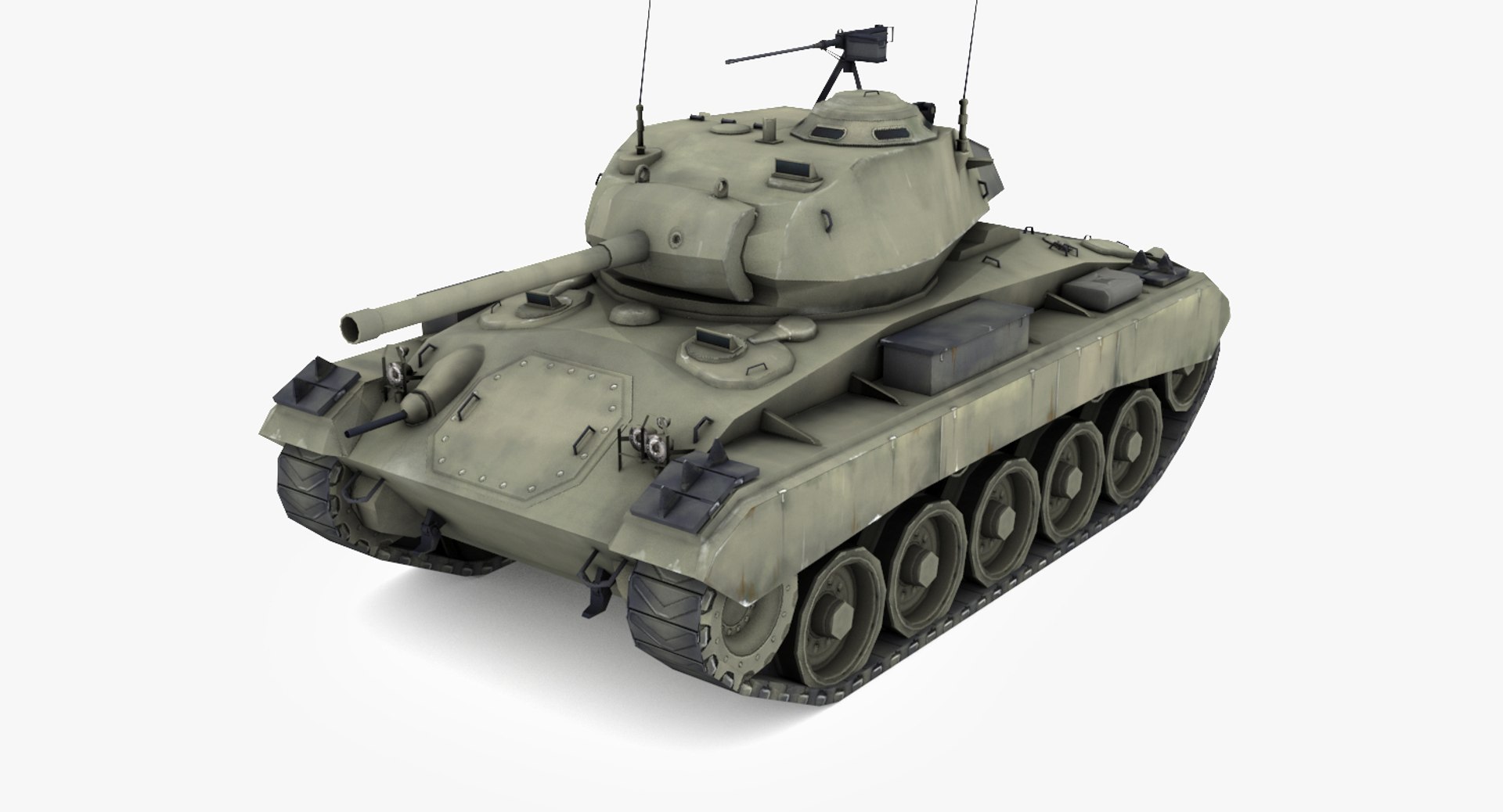 3D M24 Chaffee Light Tank Model - TurboSquid 1183060