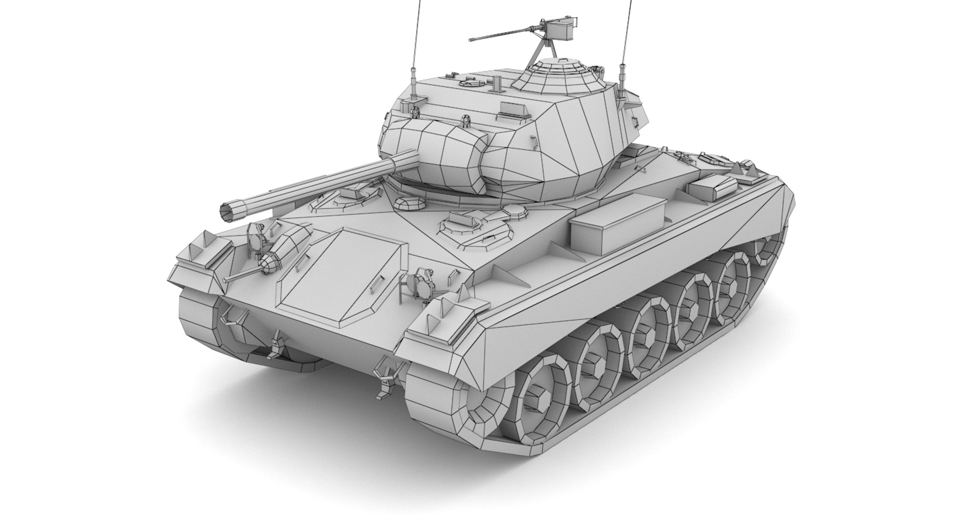 3D M24 Chaffee Light Tank Model - TurboSquid 1183060