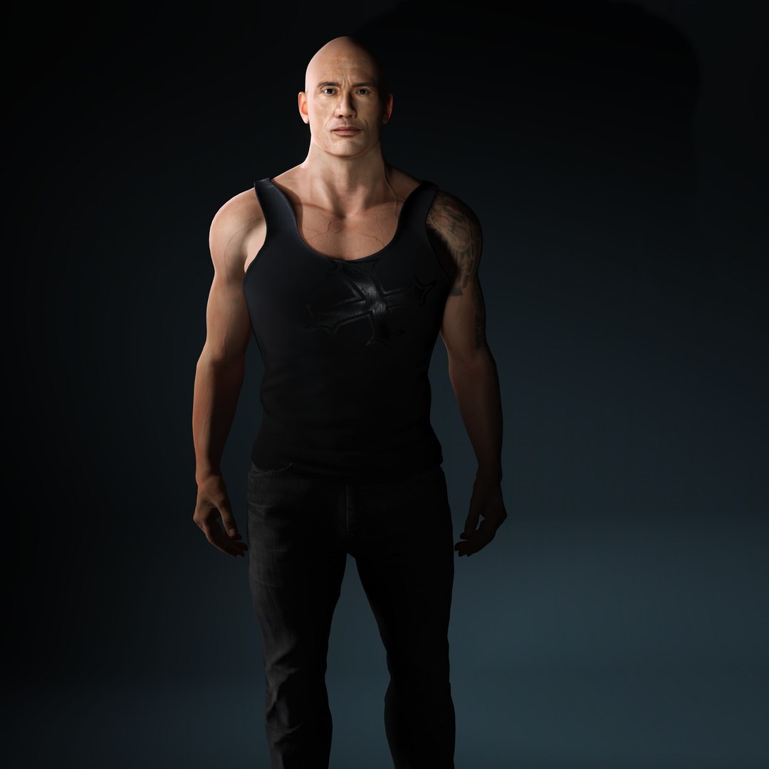 3D Dwayne Johnson 3D Model Low-poly - TurboSquid 2270130