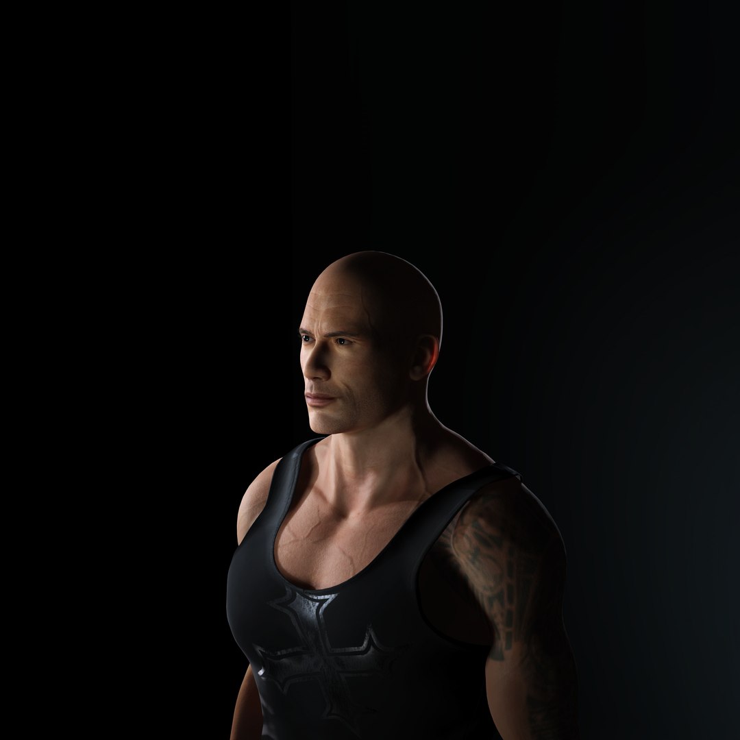 3D Dwayne Johnson 3D Model Low-poly - TurboSquid 2270130