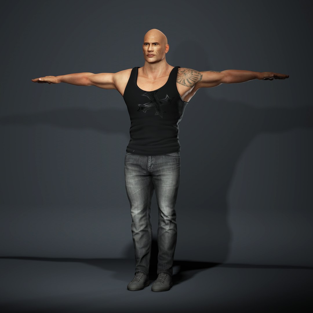 3D Dwayne Johnson 3D Model Low-poly - TurboSquid 2270130