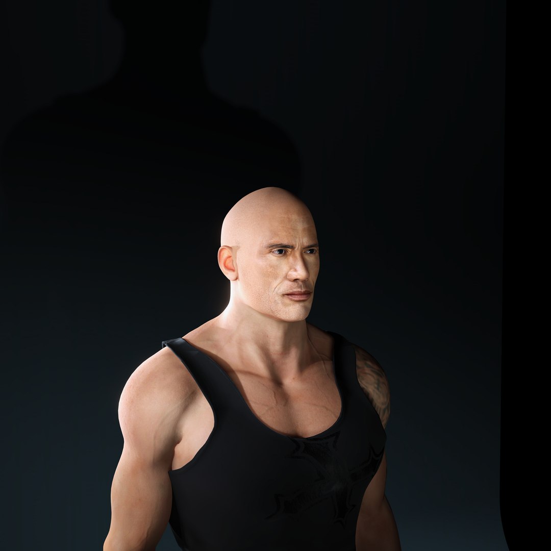 3D Dwayne Johnson 3D Model Low-poly - TurboSquid 2270130