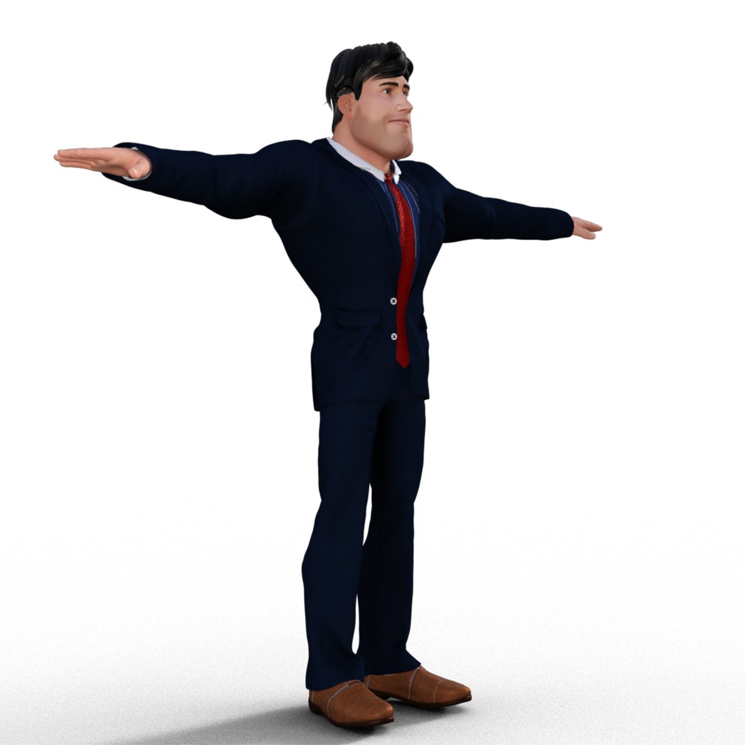 3D Cartoon Businessman Model - TurboSquid 1926287