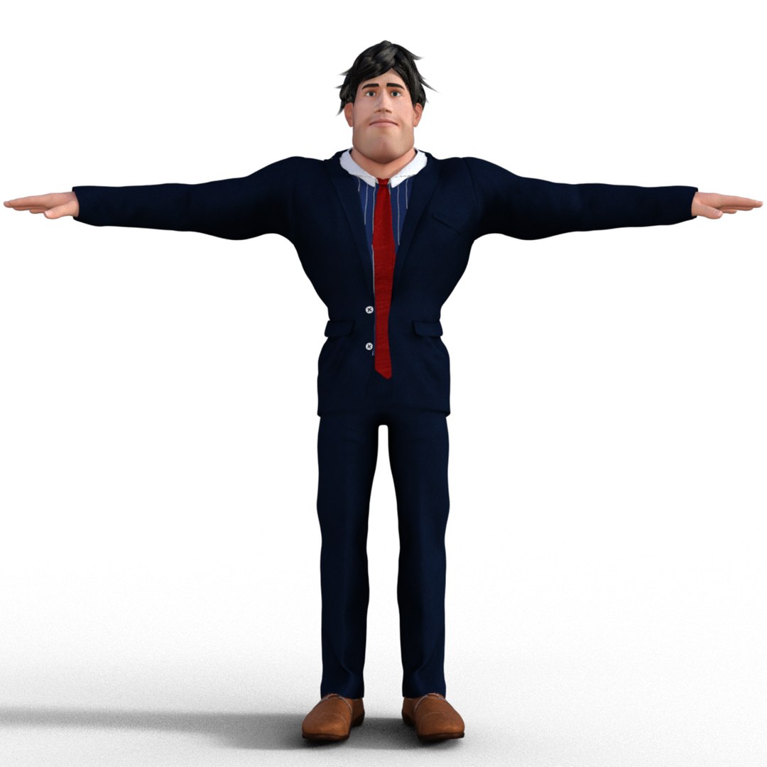 3D Cartoon Businessman Model - TurboSquid 1926287
