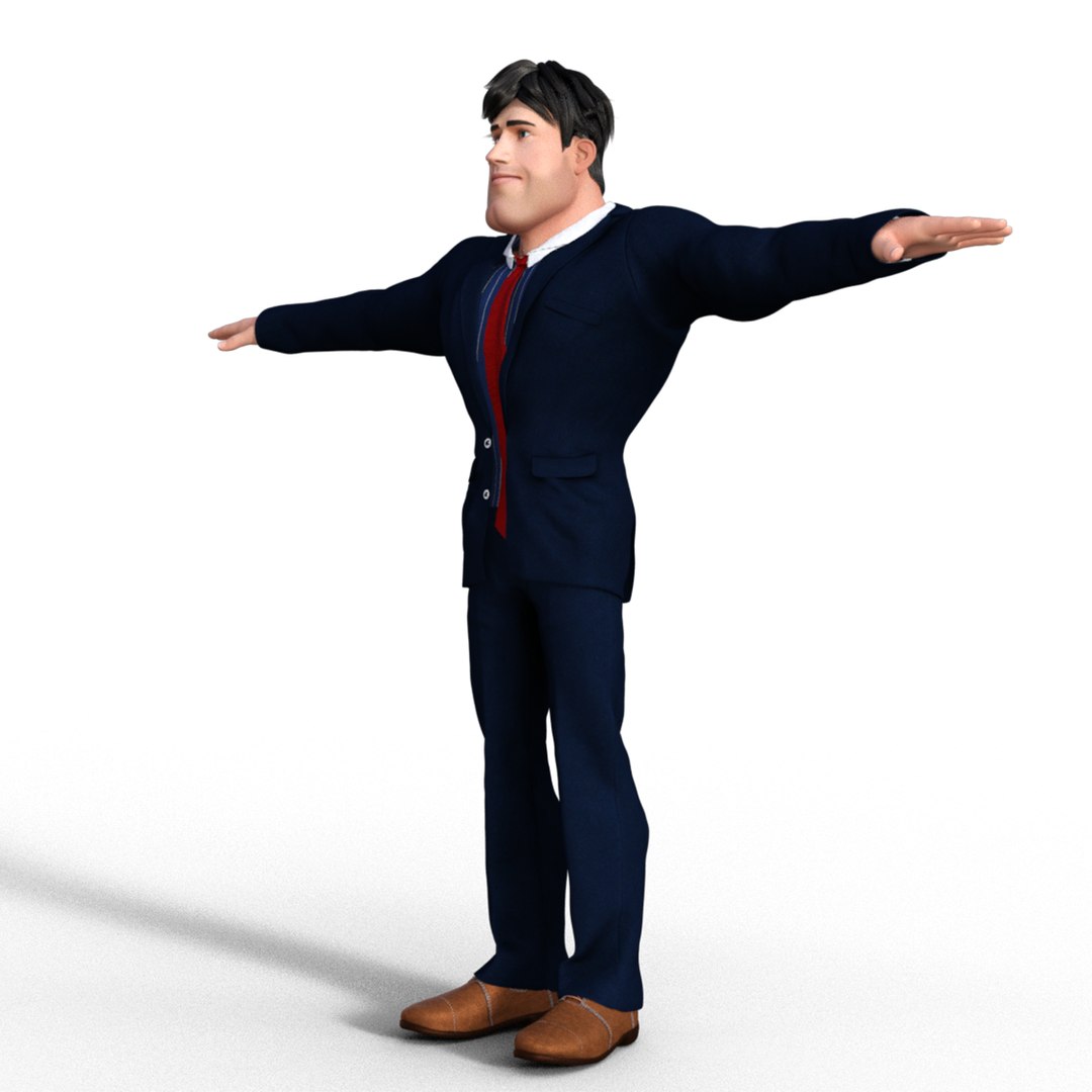 3D Cartoon Businessman Model - TurboSquid 1926287