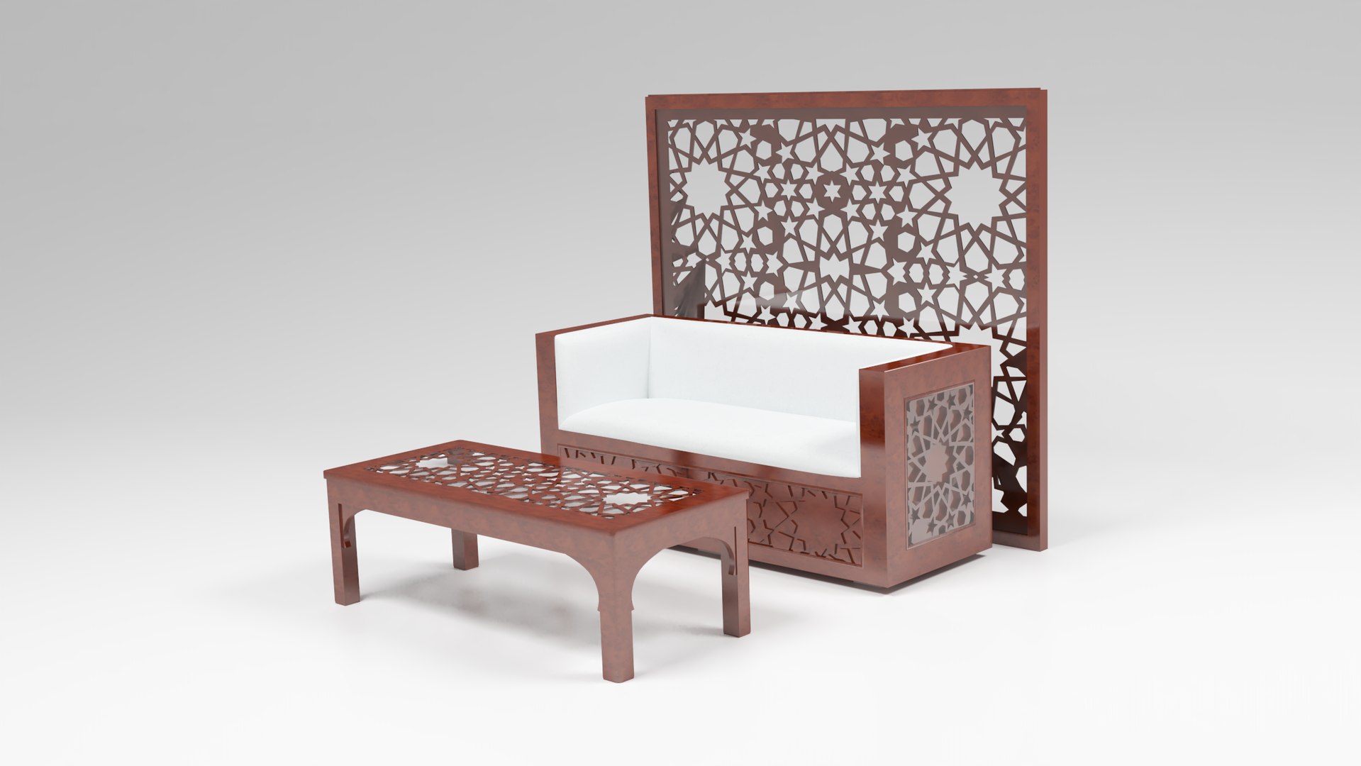 3D Model Islamic Moroccan Sofa And Table - TurboSquid 1917835