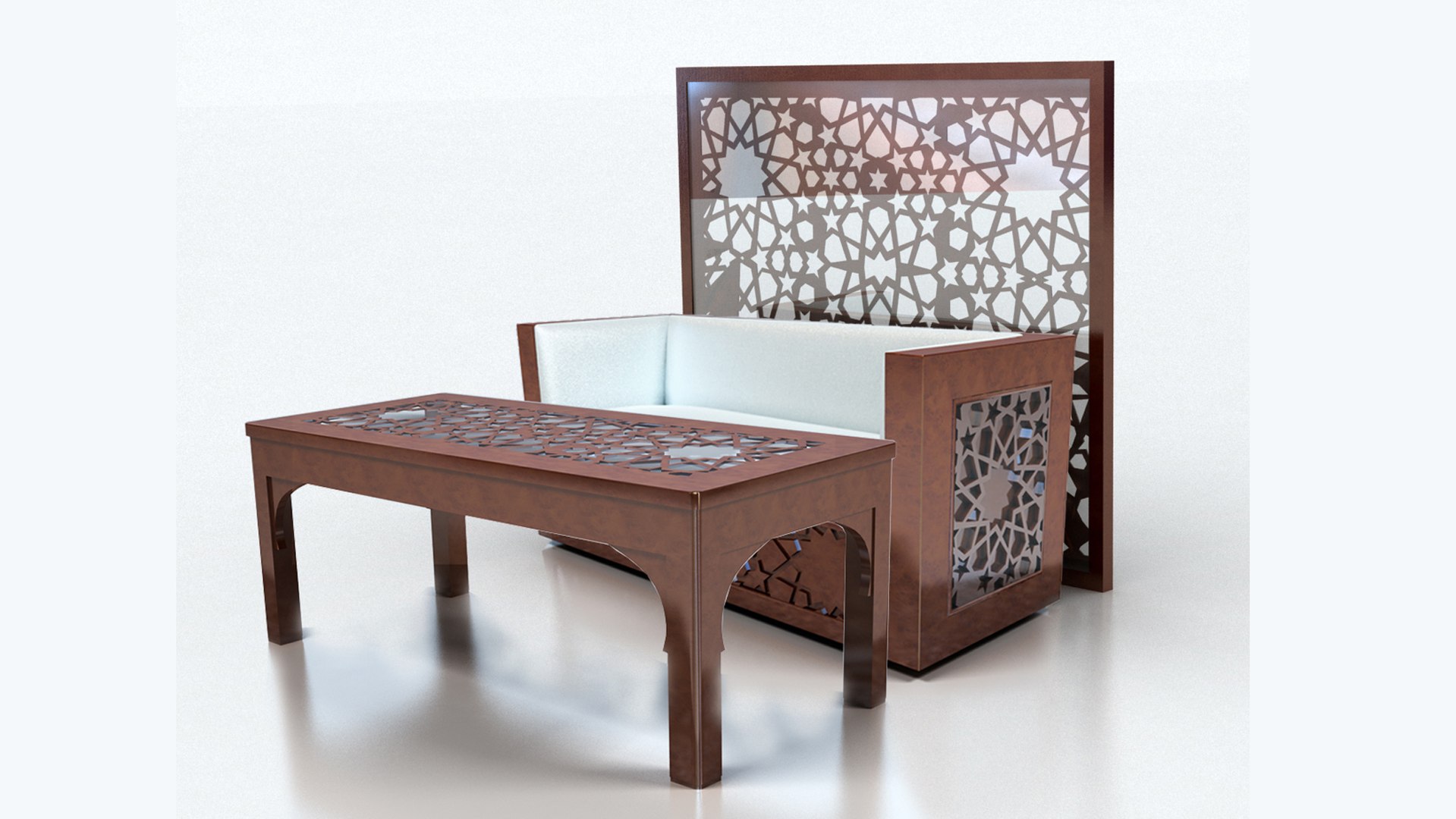 3D Model Islamic Moroccan Sofa And Table - TurboSquid 1917835