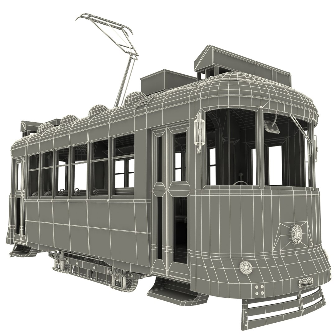 Classic City Tram 3d Model