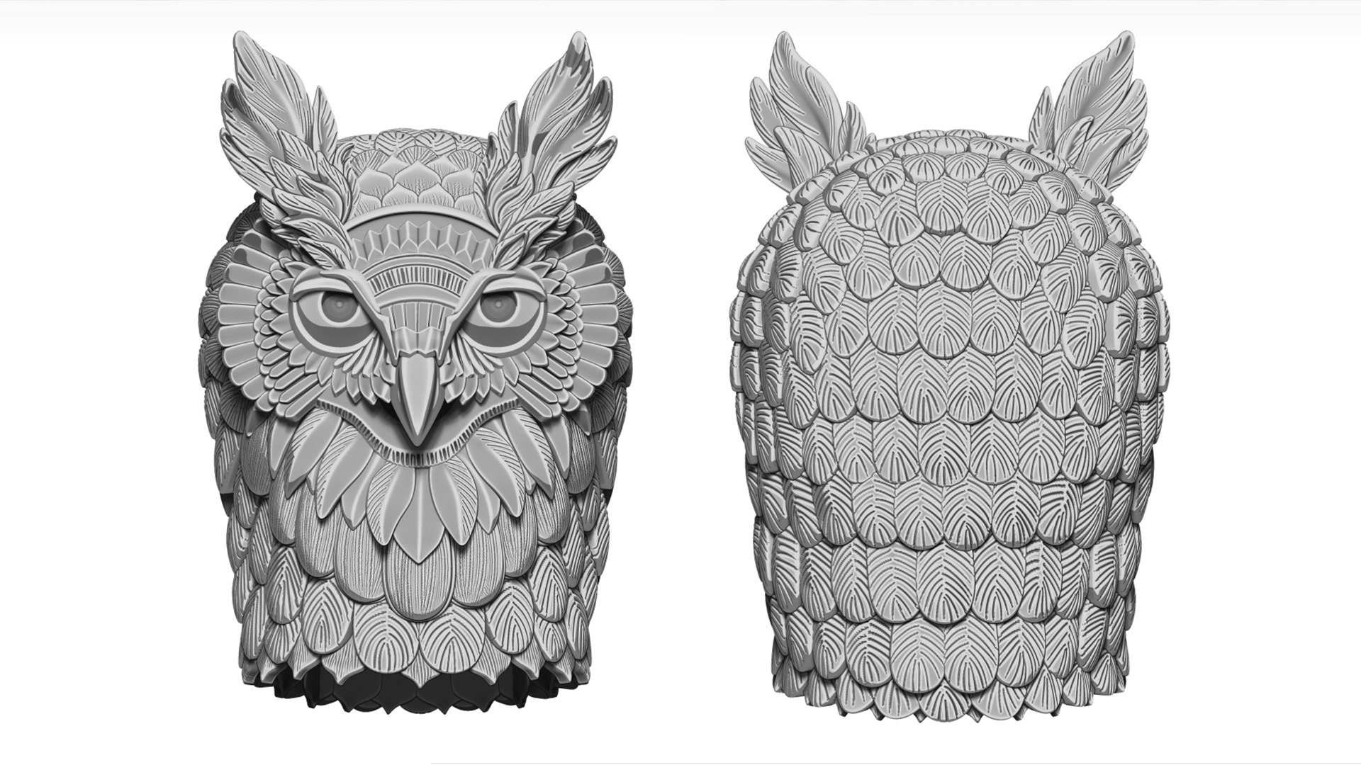 Owl Sculptural Bust Model - TurboSquid 2400500