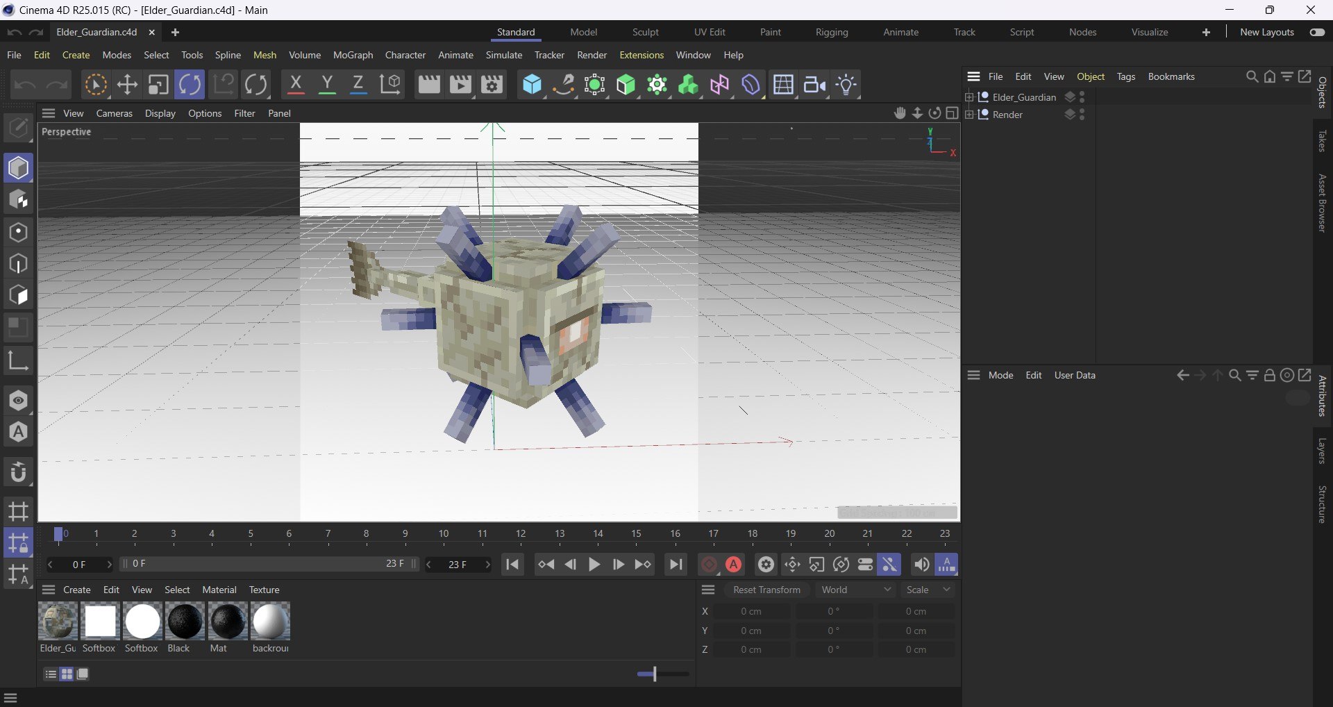 Elder Guardian Minecraft 3D Model - TurboSquid 2364648