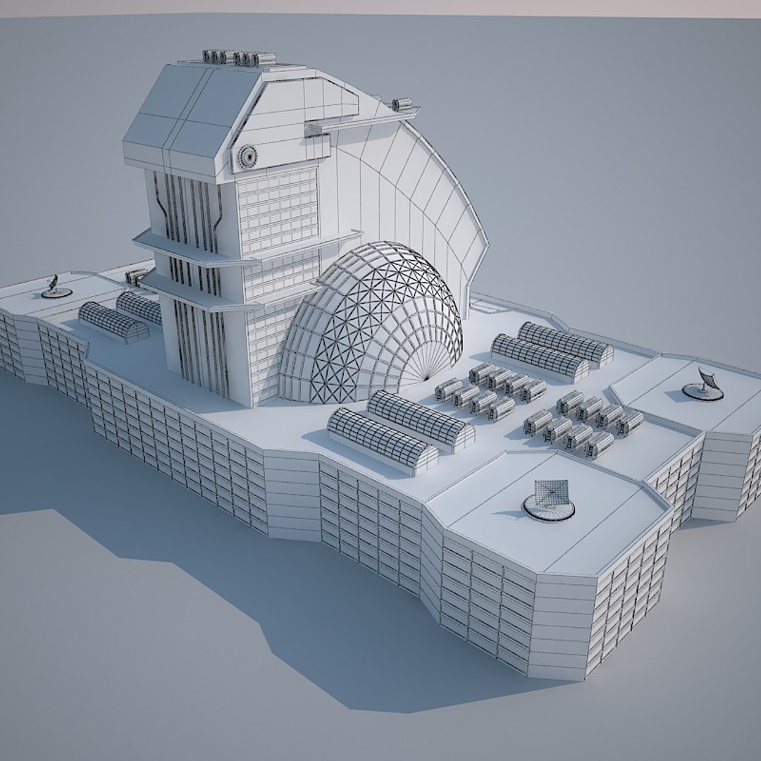 Futuristic Building 3d Model