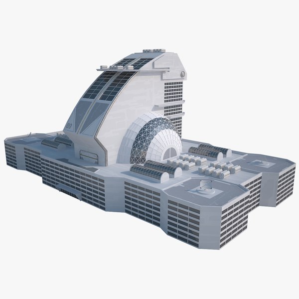 futuristic building 3d model