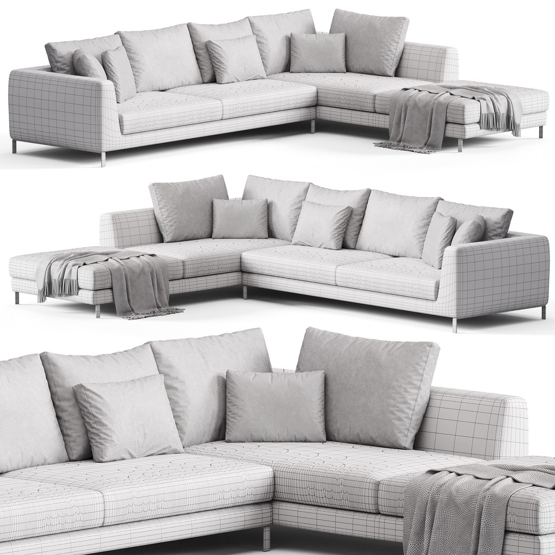 BB ITALIA Ray Corner Sectional Sofa 3D Model - TurboSquid 2320532
