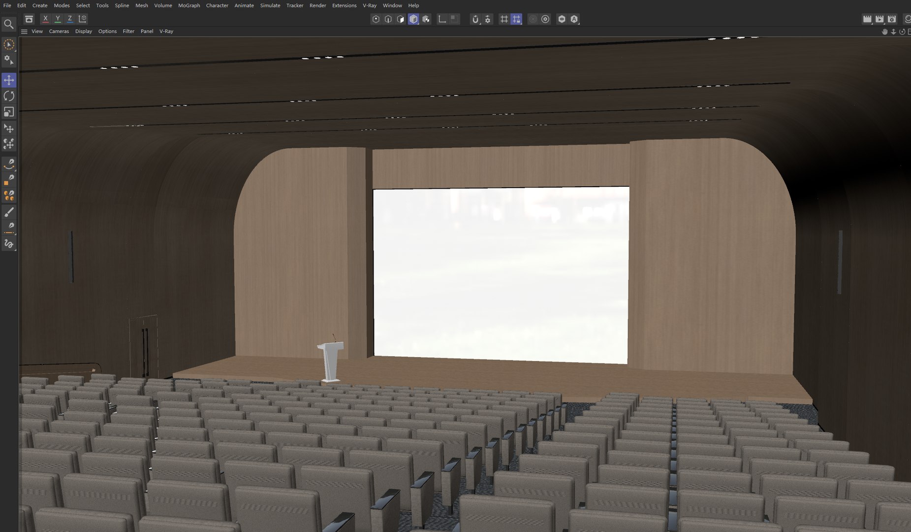 Contemporary Auditorium With Tiered Seating 3D Model - TurboSquid 2494864
