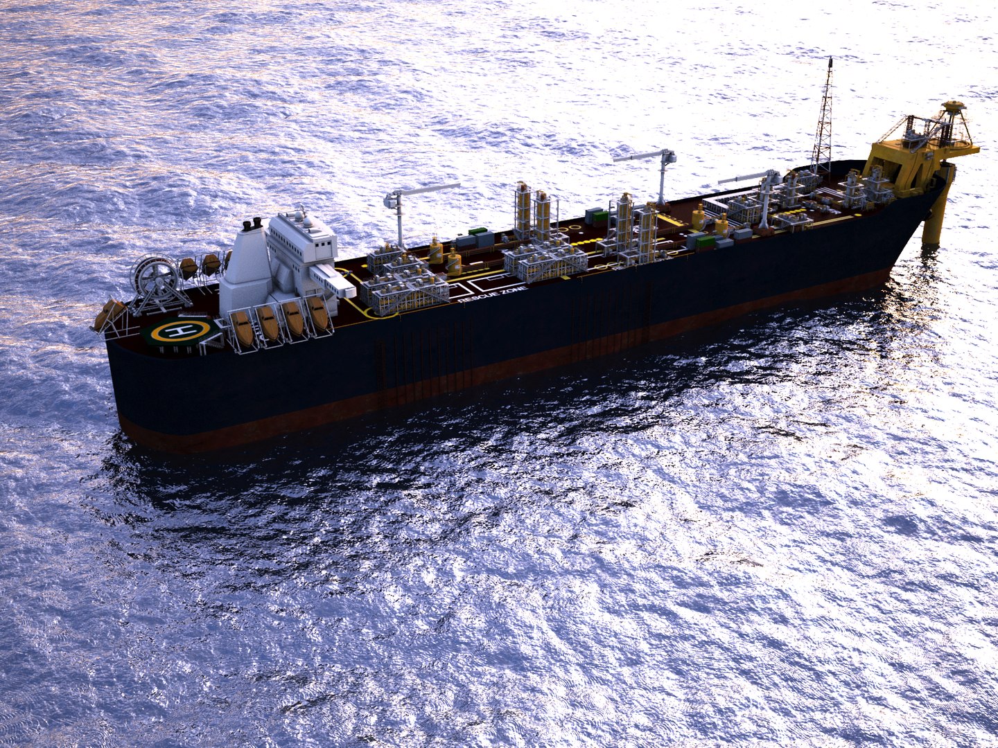 3d fpso floating production model