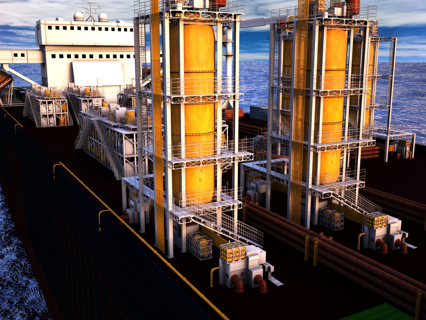 3d fpso floating production model