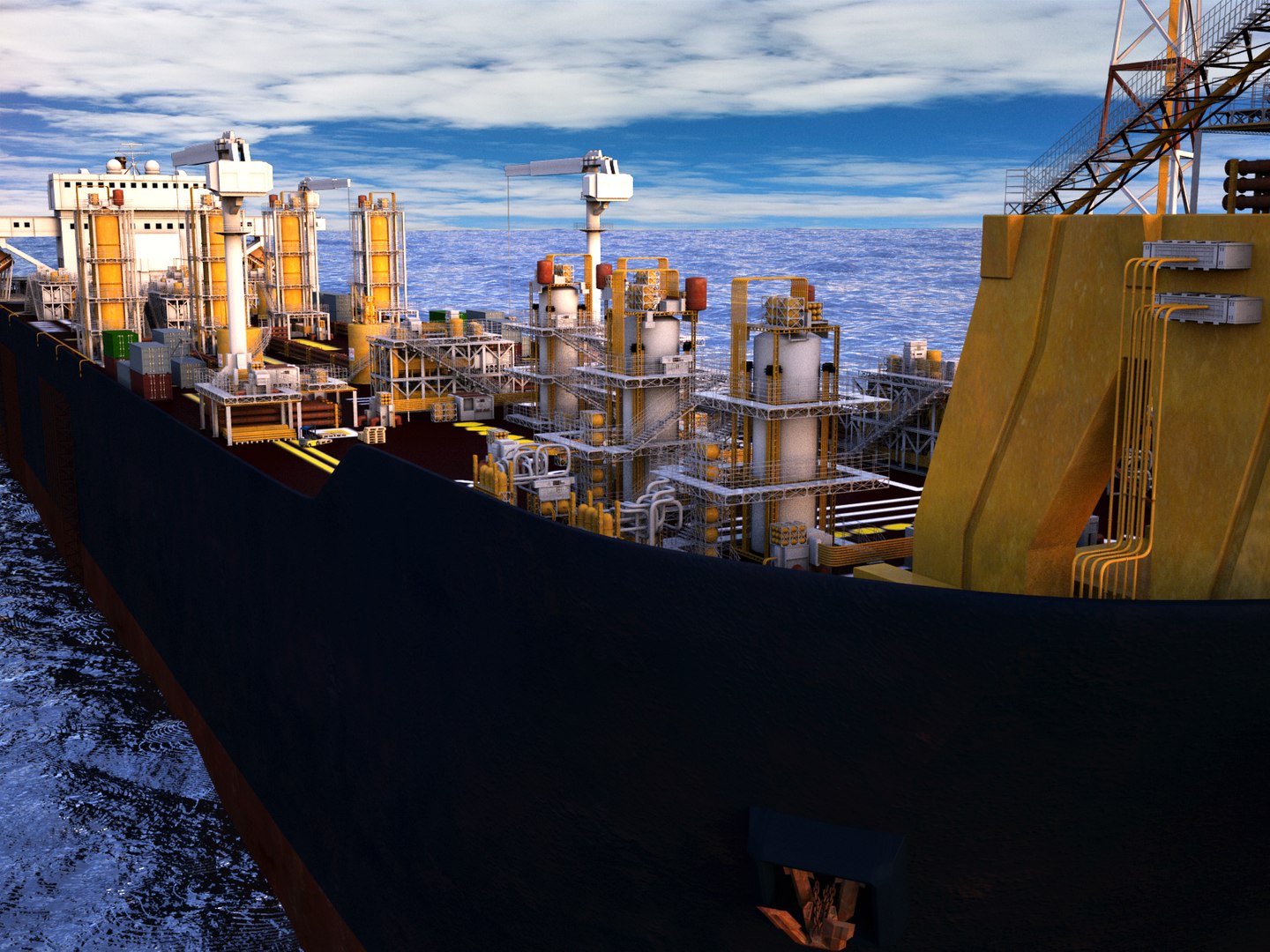 3d fpso floating production model