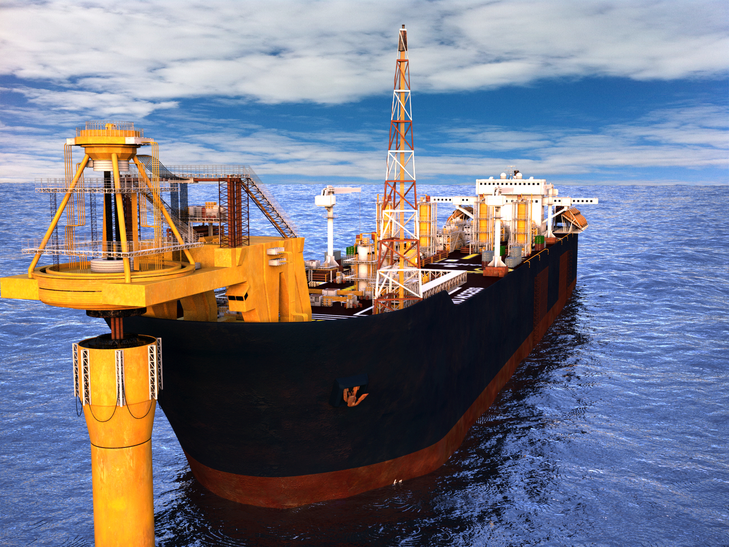 3d fpso floating production model