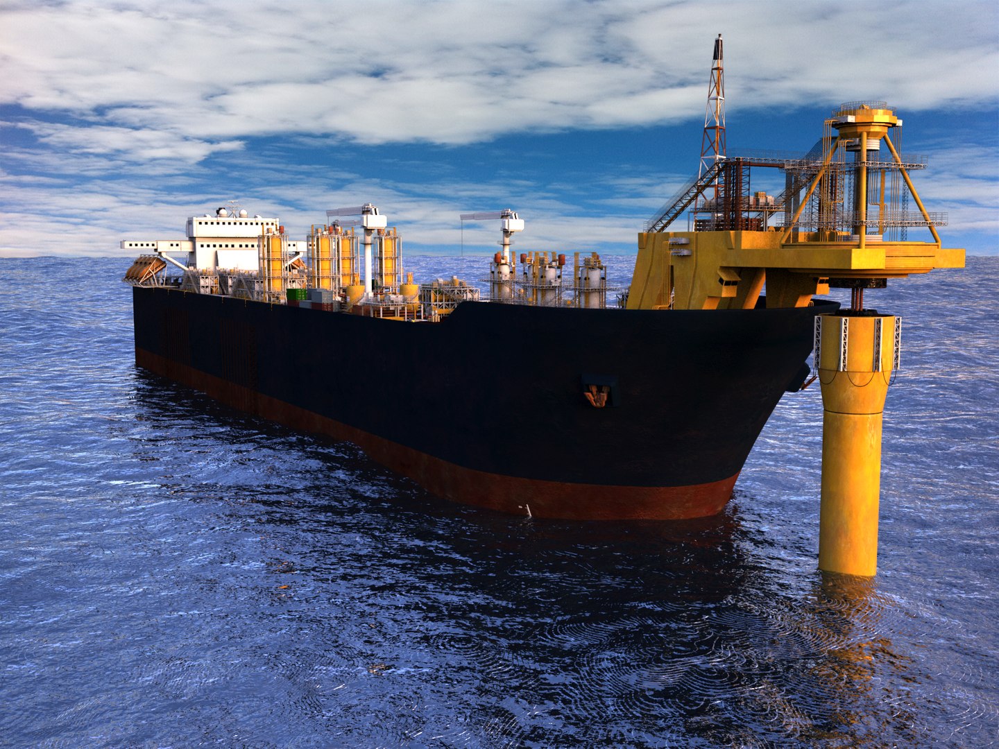 3d fpso floating production model