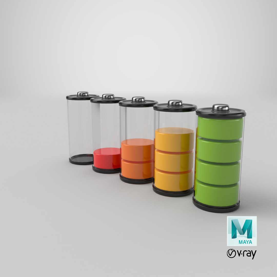 Battery Icon Set 1 Model - TurboSquid 1509614