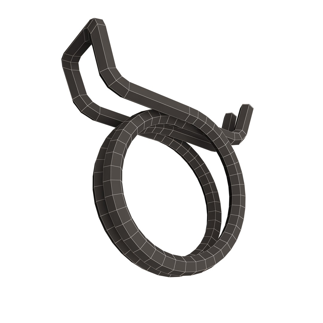 3D Model Double Wire Spring Hose Clamp Silver - TurboSquid 2026881