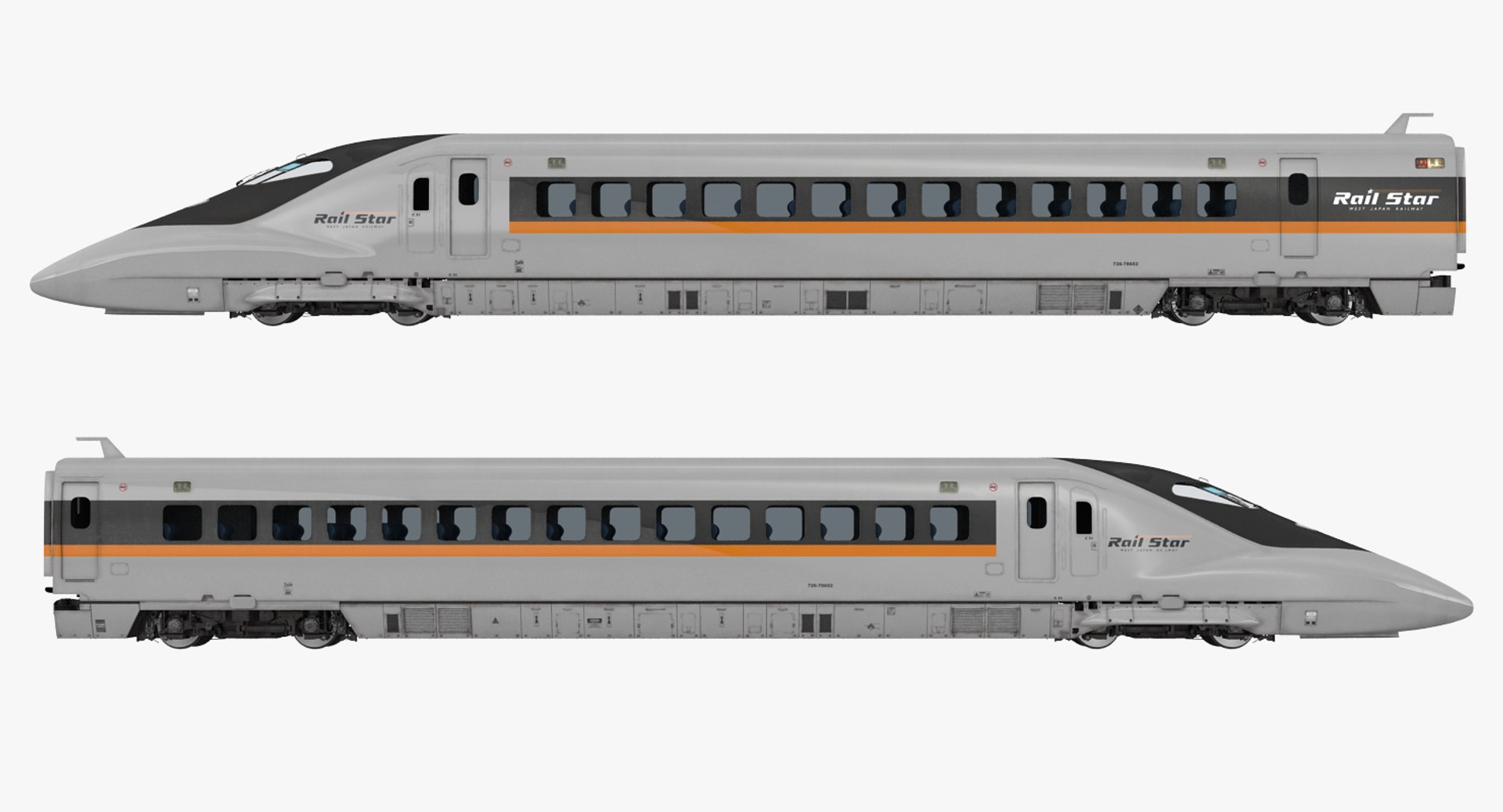 bullet train locomotive rail 3d model