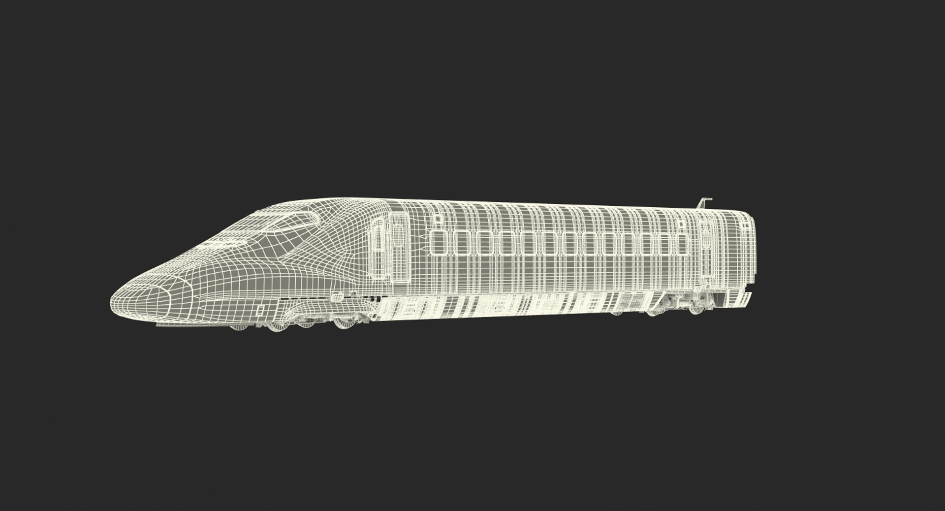 bullet train locomotive rail 3d model