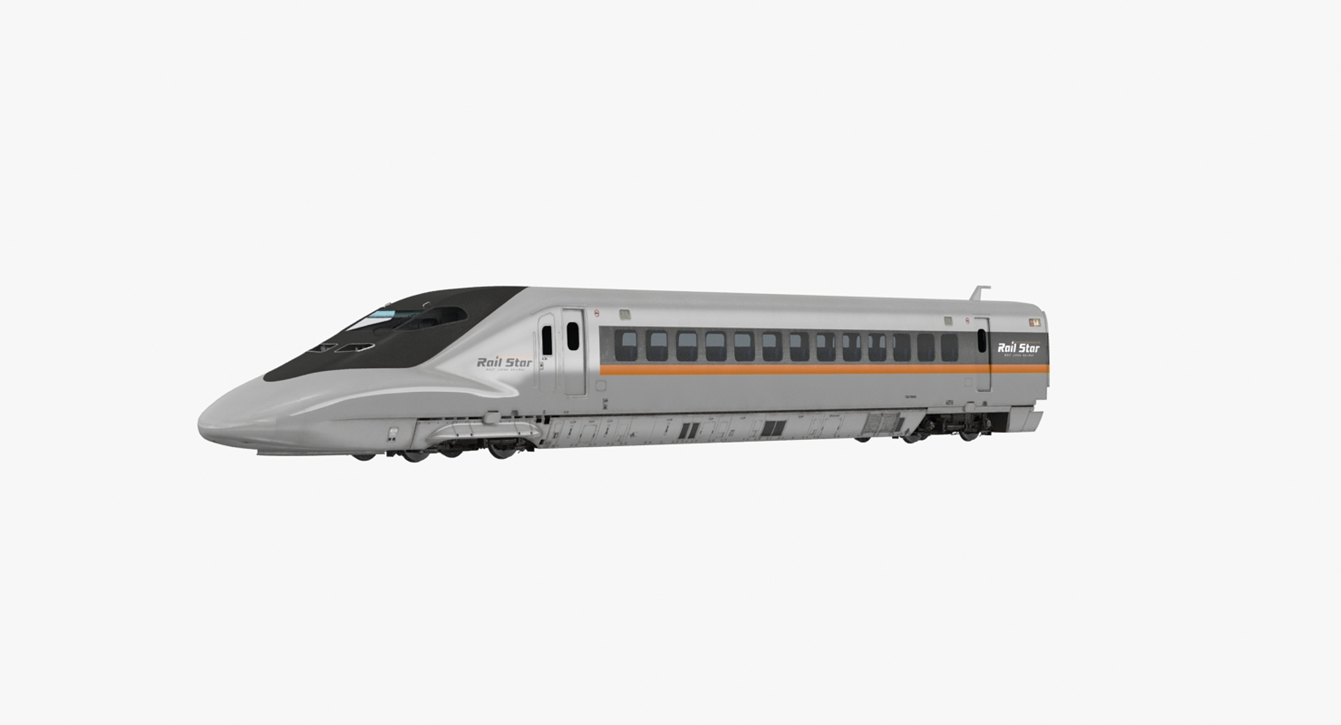 bullet train locomotive rail 3d model