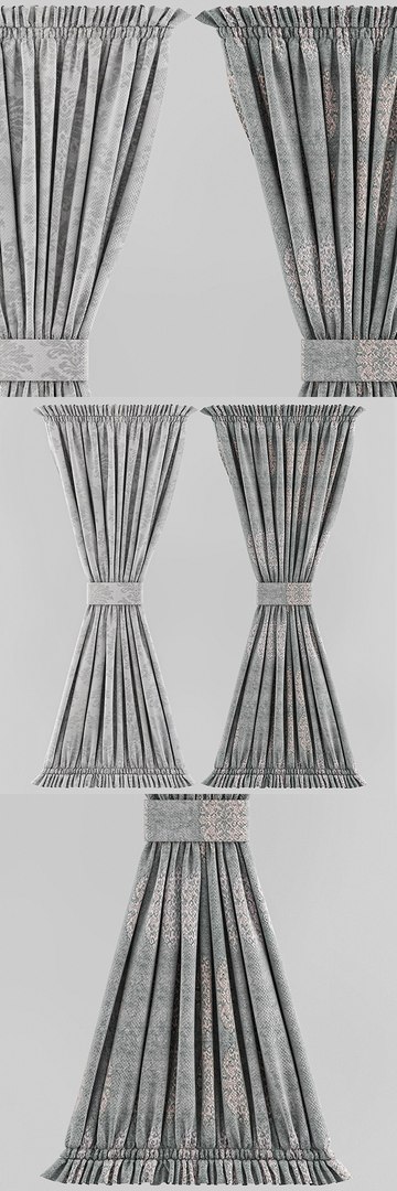 3d model of window curtain