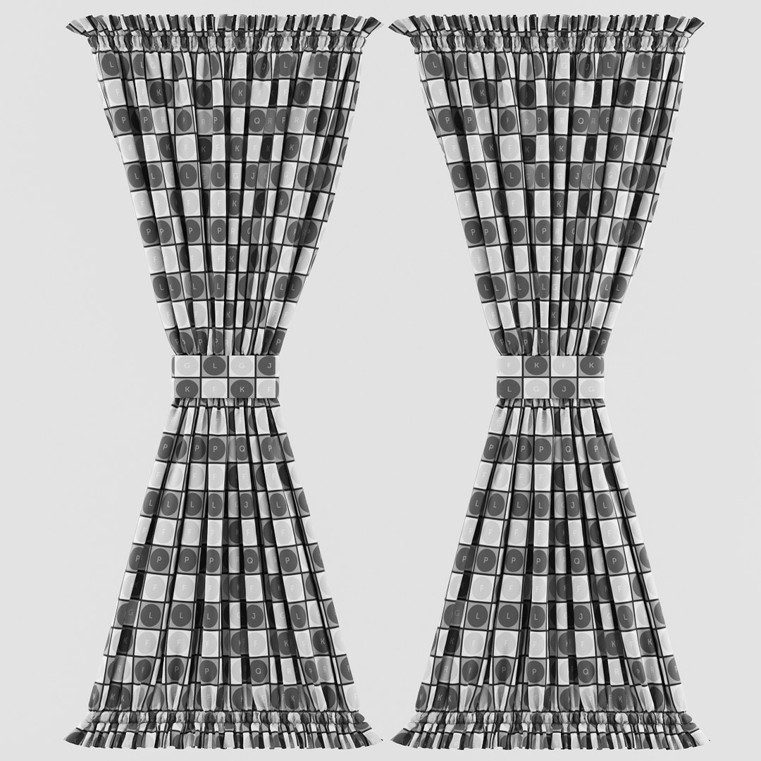 3d model of window curtain