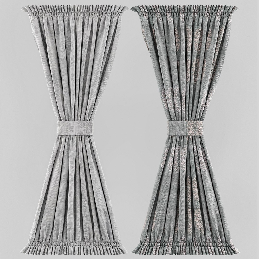 3d model of window curtain