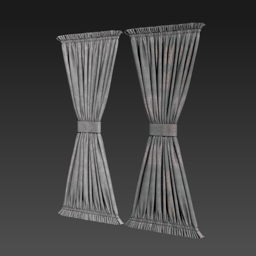 3d model of window curtain