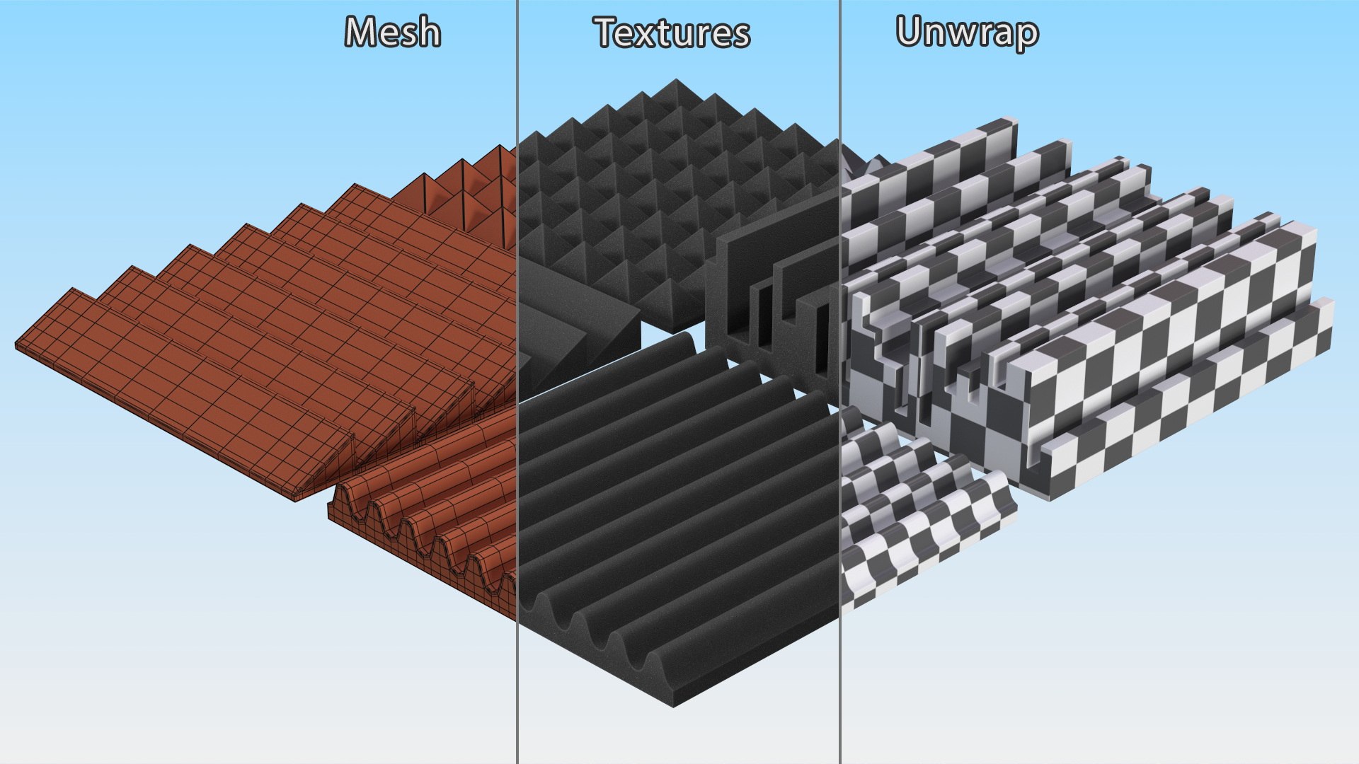 3D Sound Absorbers Gray Set - TurboSquid 2073166