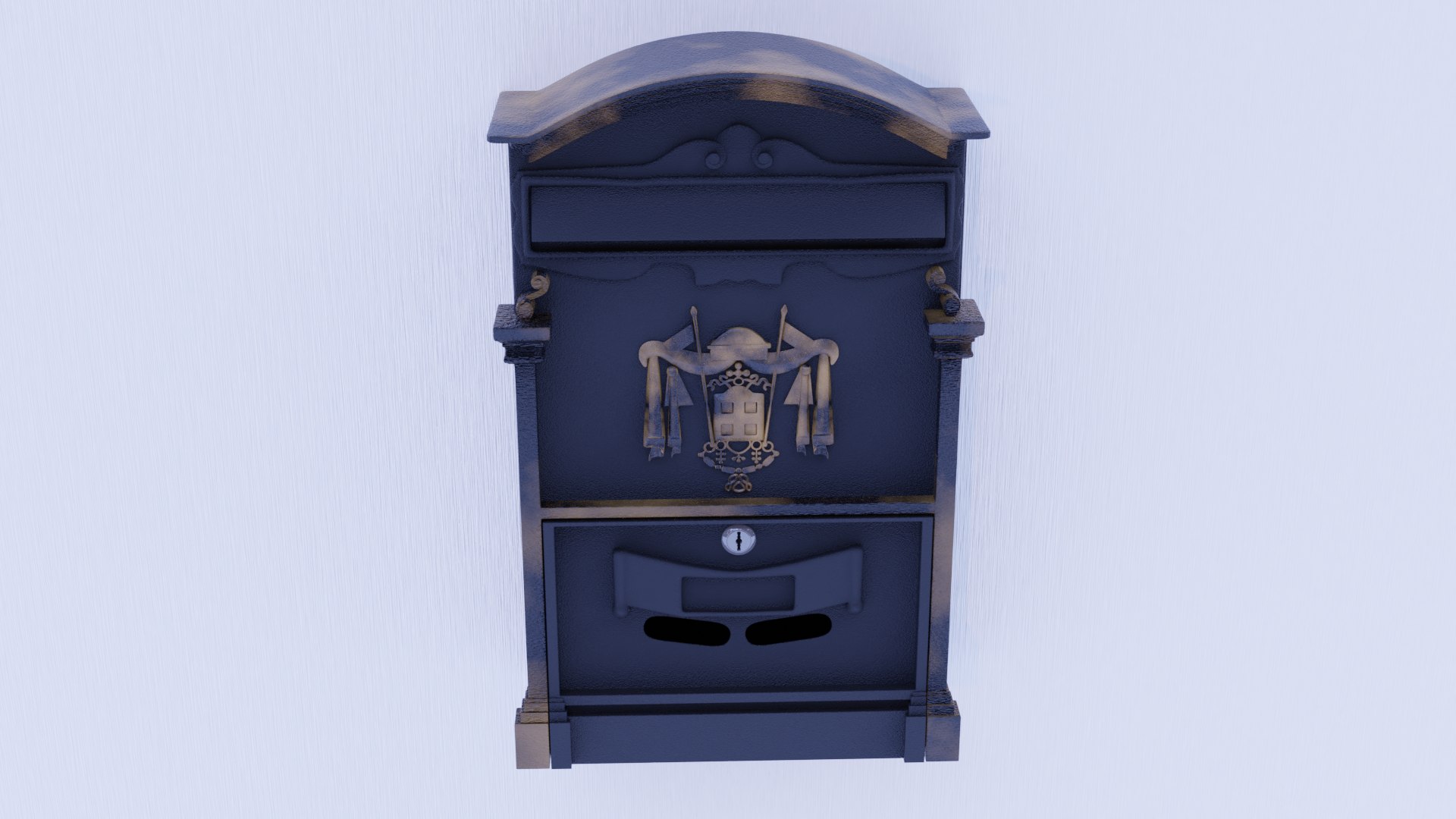 Mailbox golden pattern 3D model - TurboSquid 1594130