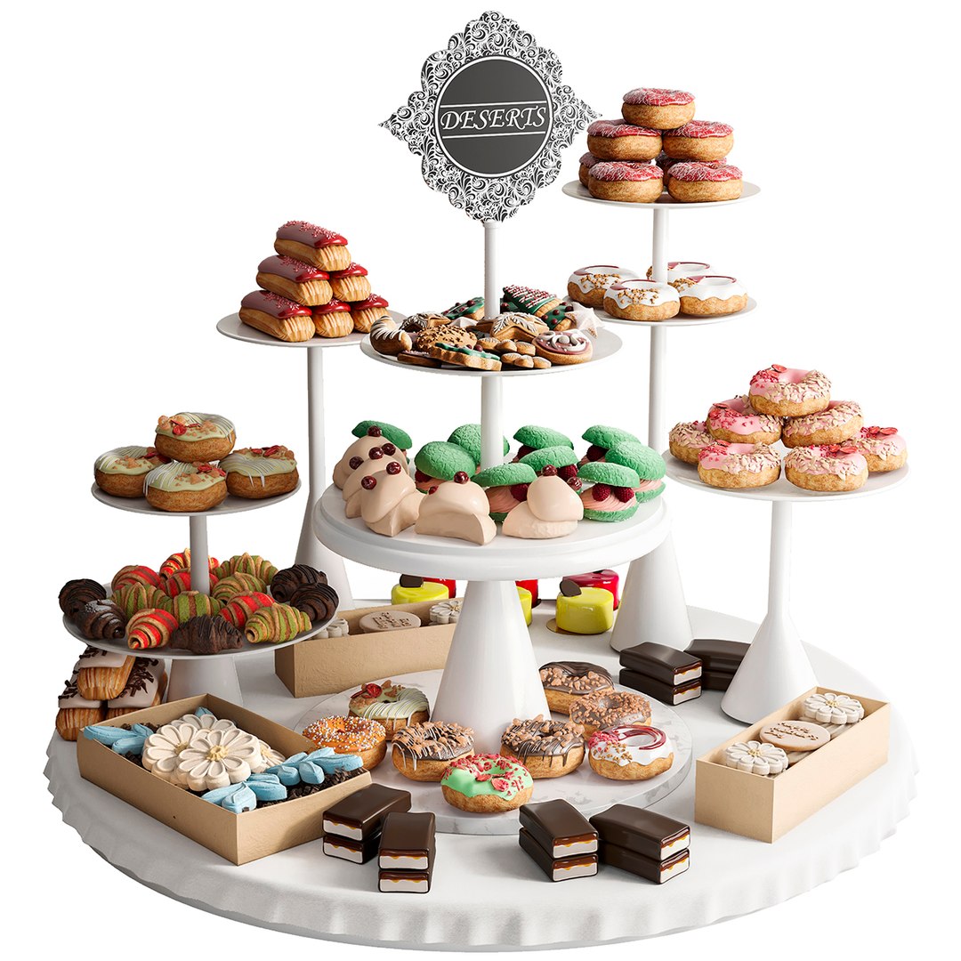 Beautiful Set Of Desserts For Table Setting Or Catering Model ...