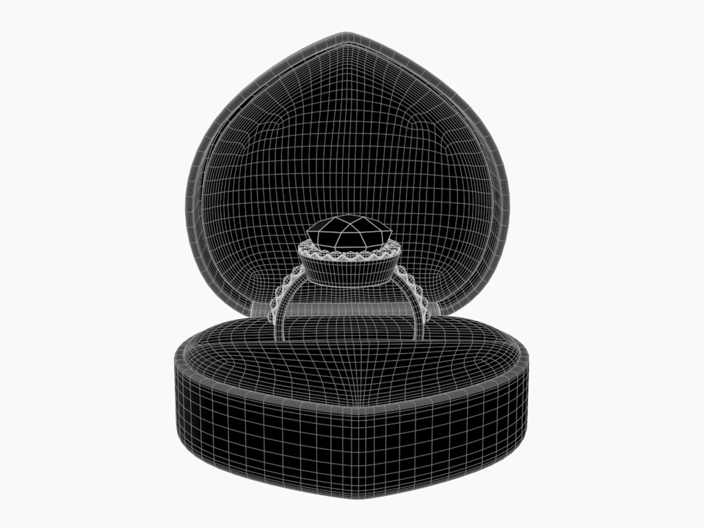 3D Model Ring Box Heart - TurboSquid 1373454